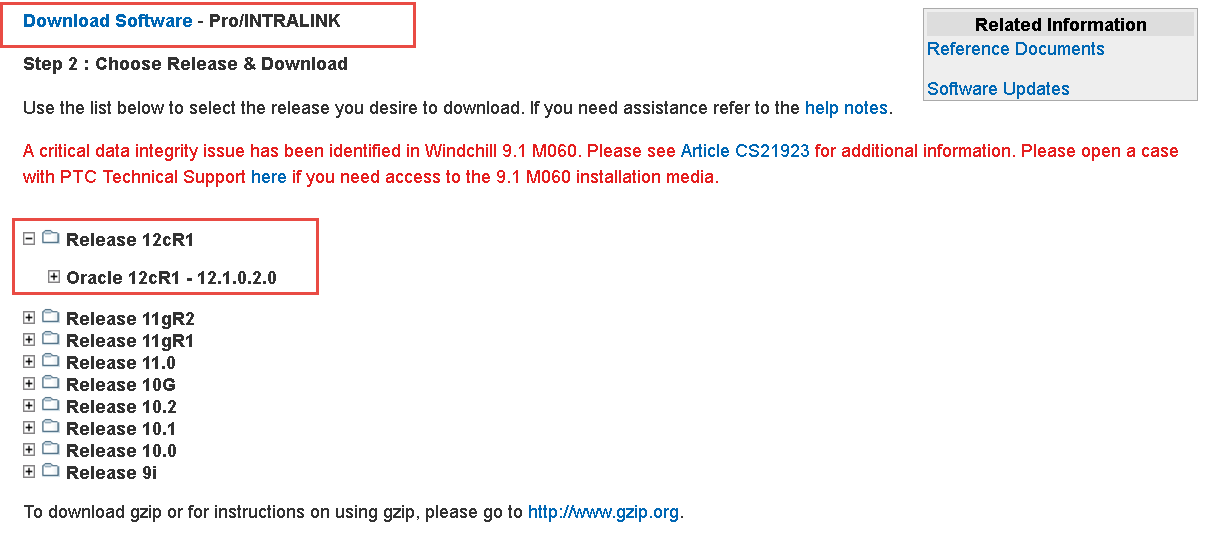 PTC Pro/INTRALINK 10.2 Oracle 12.1.0.2 M030; where... - PTC Community