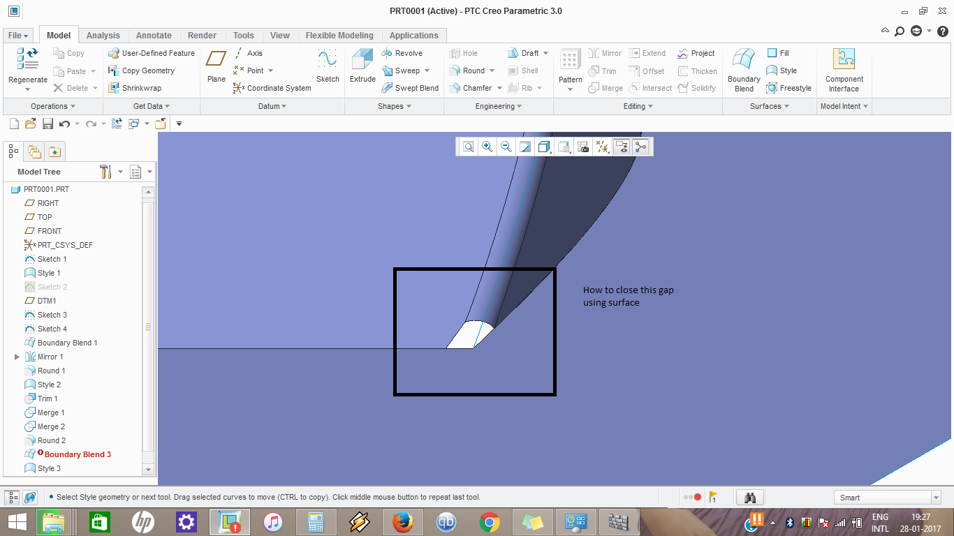 Solved: Creo 3 Surface gap filling - PTC Community