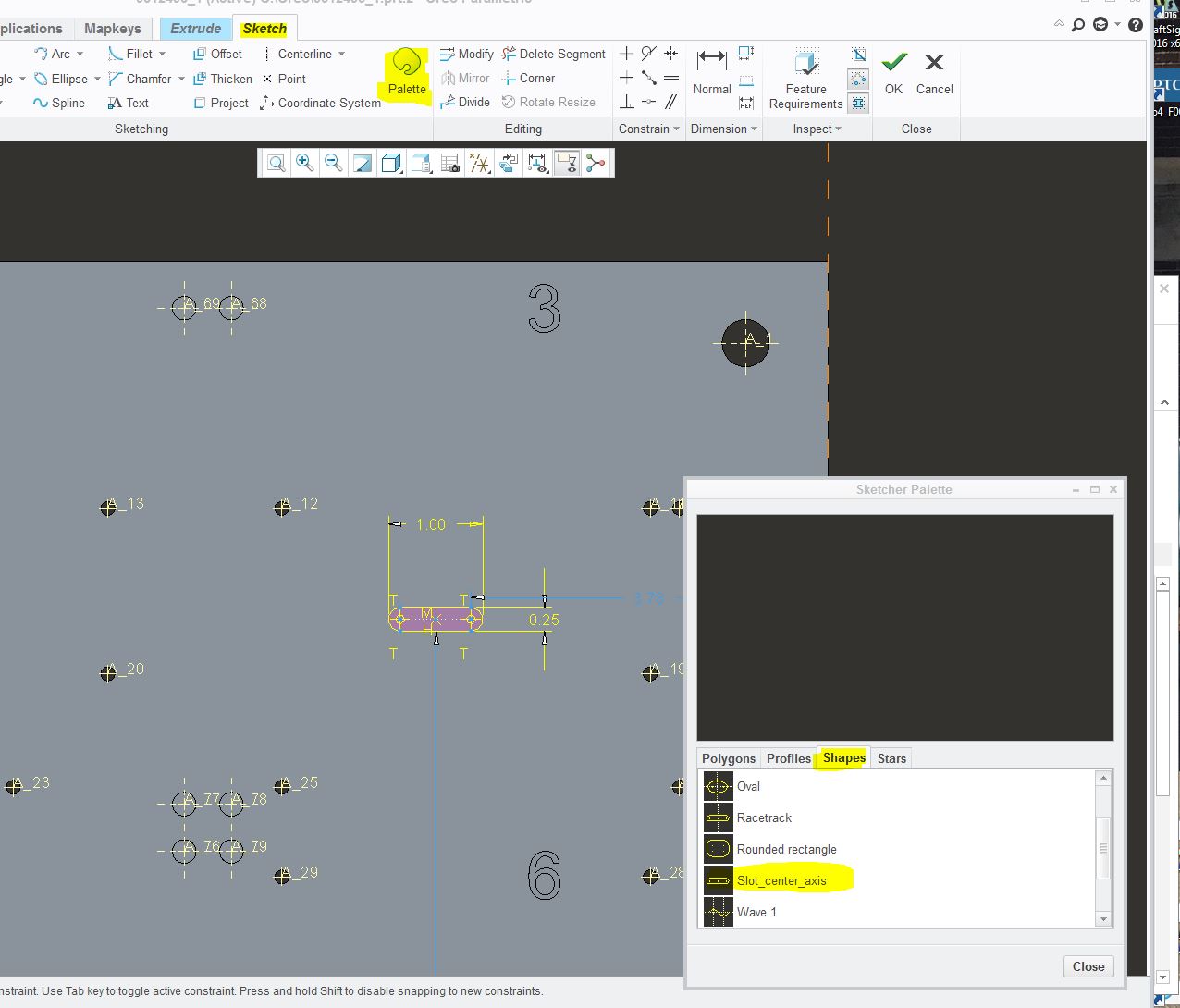 Solved: center line of a slot - PTC Community