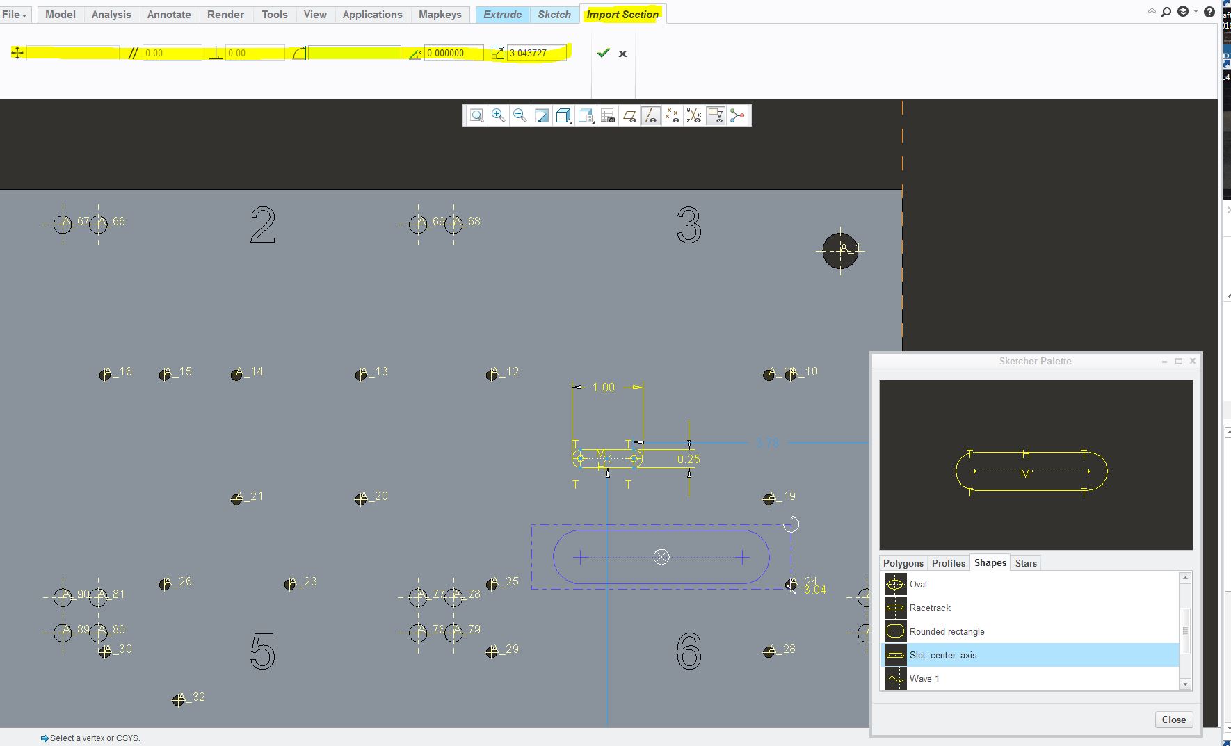 Solved: center line of a slot - PTC Community