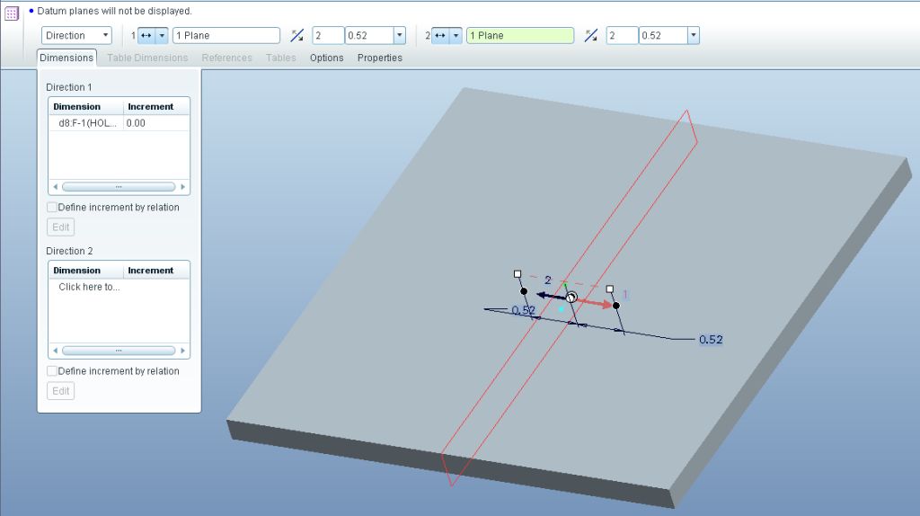 Solved: Hole pattern - symmetric about center hole in two ... - PTC Community