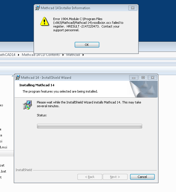 Mathcad 14.0 missing files/failing to register on ... - PTC Community