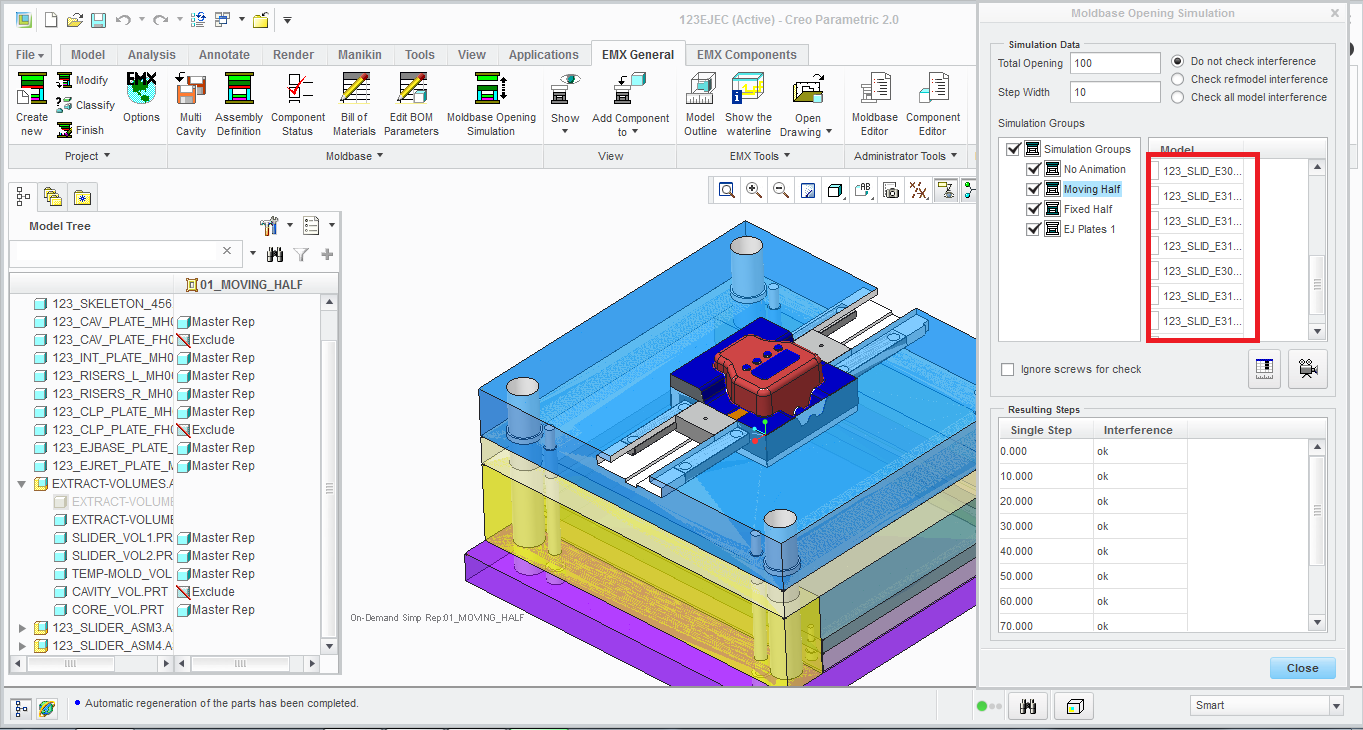 Solved: Mold opening simulation with slider in EMX 8.0 - PTC Community