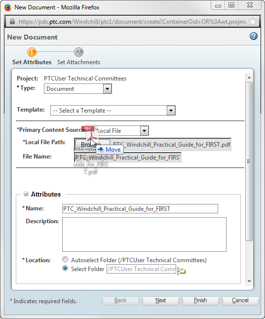 HTML5 Drag-n-Drop File Upload in Windchill 10.2_M0... - PTC Community