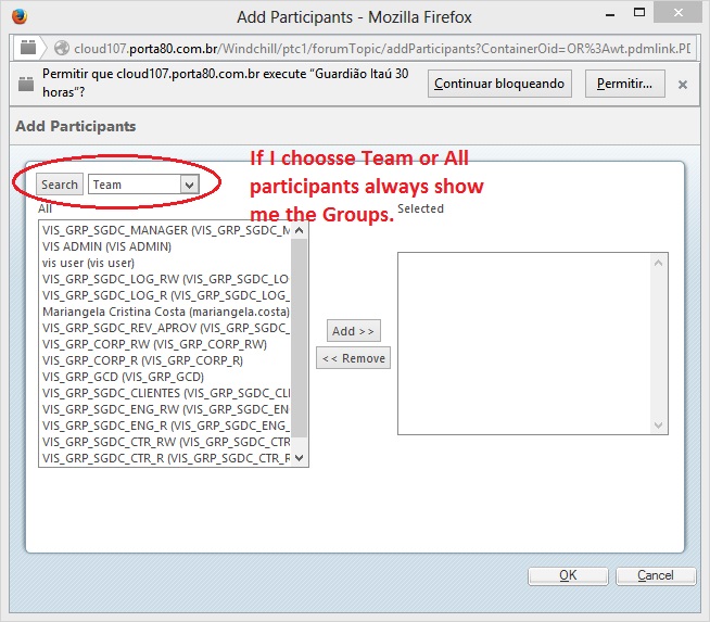 Show list of users in "Add Participants" when I cr... - PTC Community