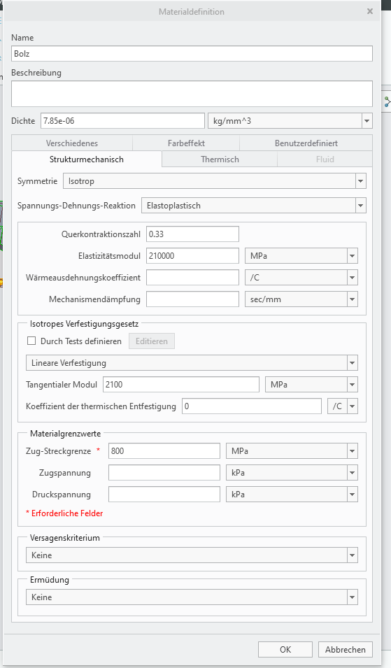 Solved: Material definition - PTC Community