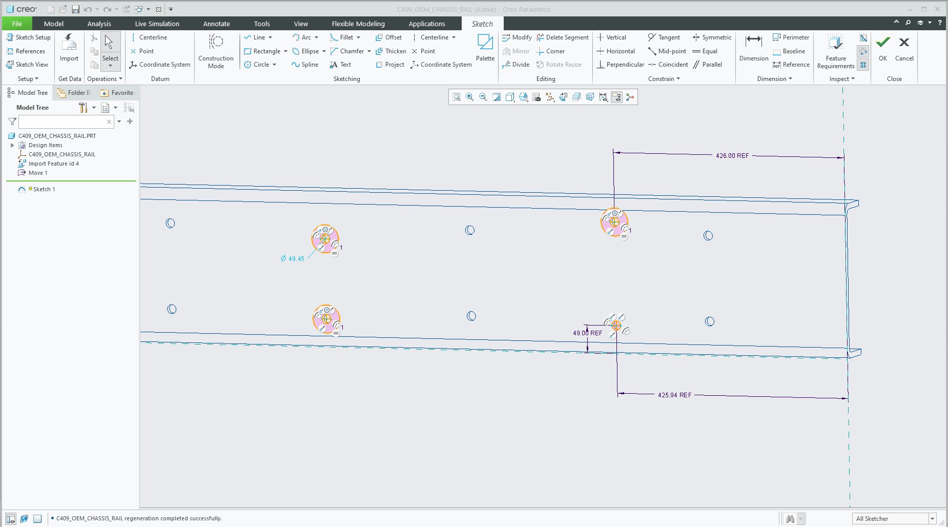 Move by dimension error in flex modelling. - PTC Community