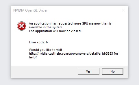 An application has requested more GPU memory .... ... - PTC Community