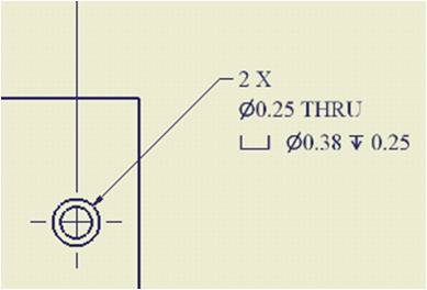 Solved: How to show the free hole & counter bore note in d... - PTC ...
