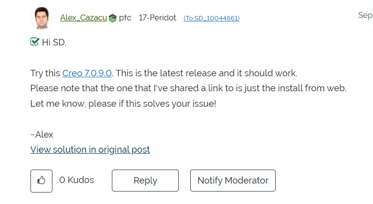 Solved: Creo Installation Failure - PTC Community