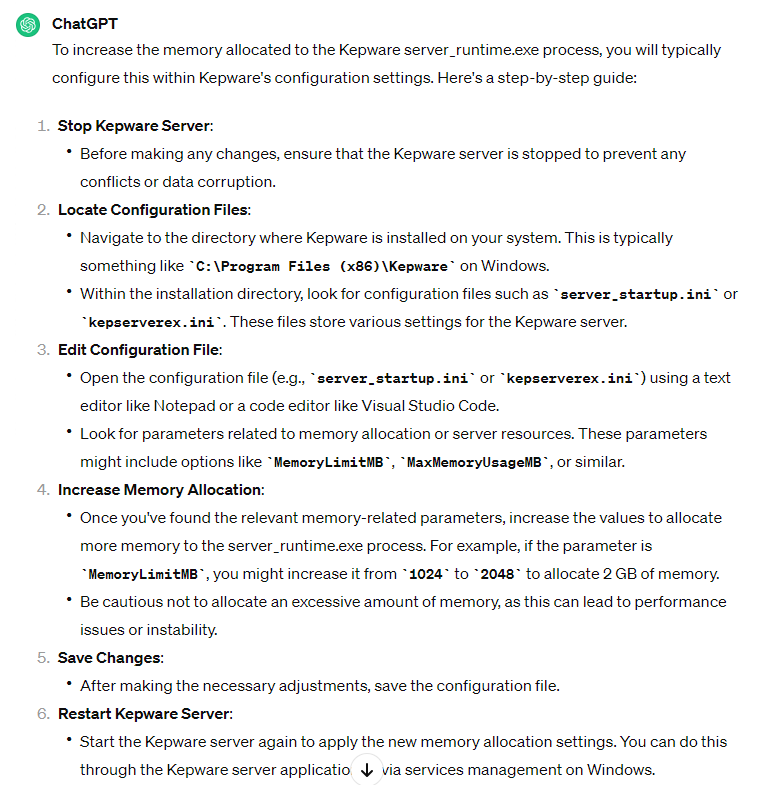 Solved: How to Increase Serer_Runtime.exe memory ? - PTC Community