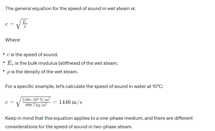 Calculating the speed of sound in wet steam - PTC Community