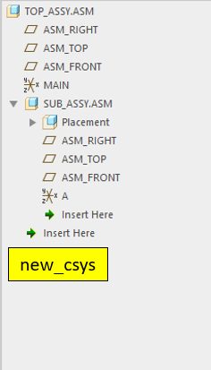 Create new CSYS same as sub level assembly csys, w... - PTC Community