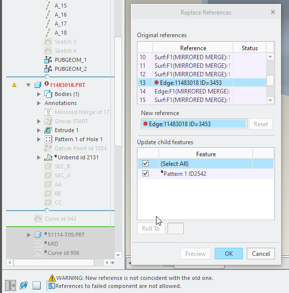 Solved: Cannot redefine placement, placement does not exis... - PTC Community