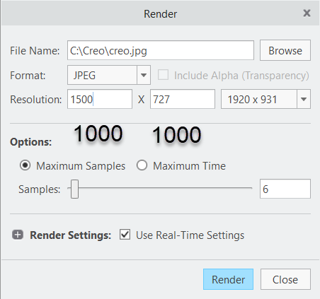 How to create square image from Creo Rendering - PTC Community