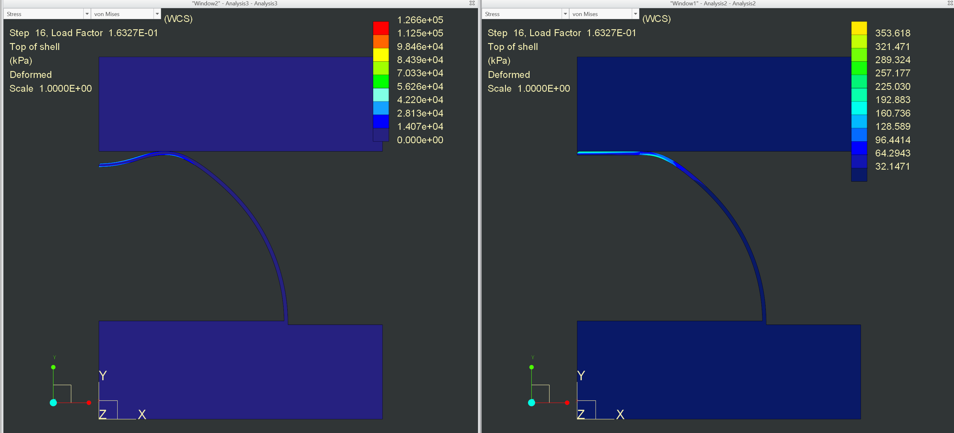Simulation of squeezing a hollow ball - PTC Community