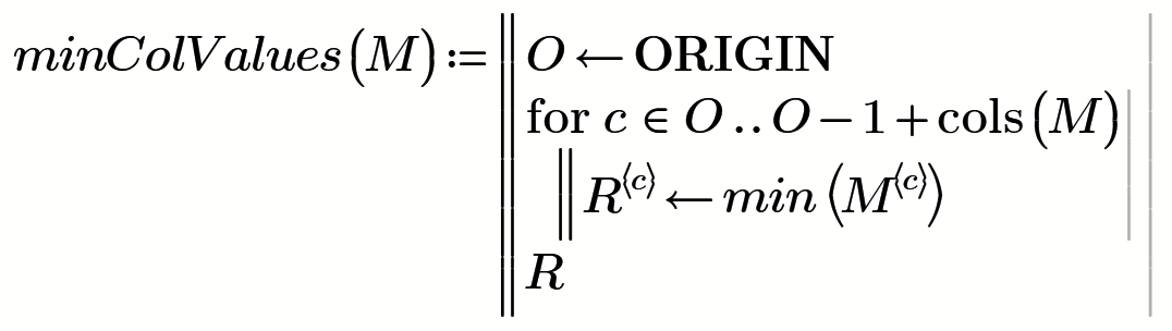 Solved: minimum value in each column in several matrices - PTC Community