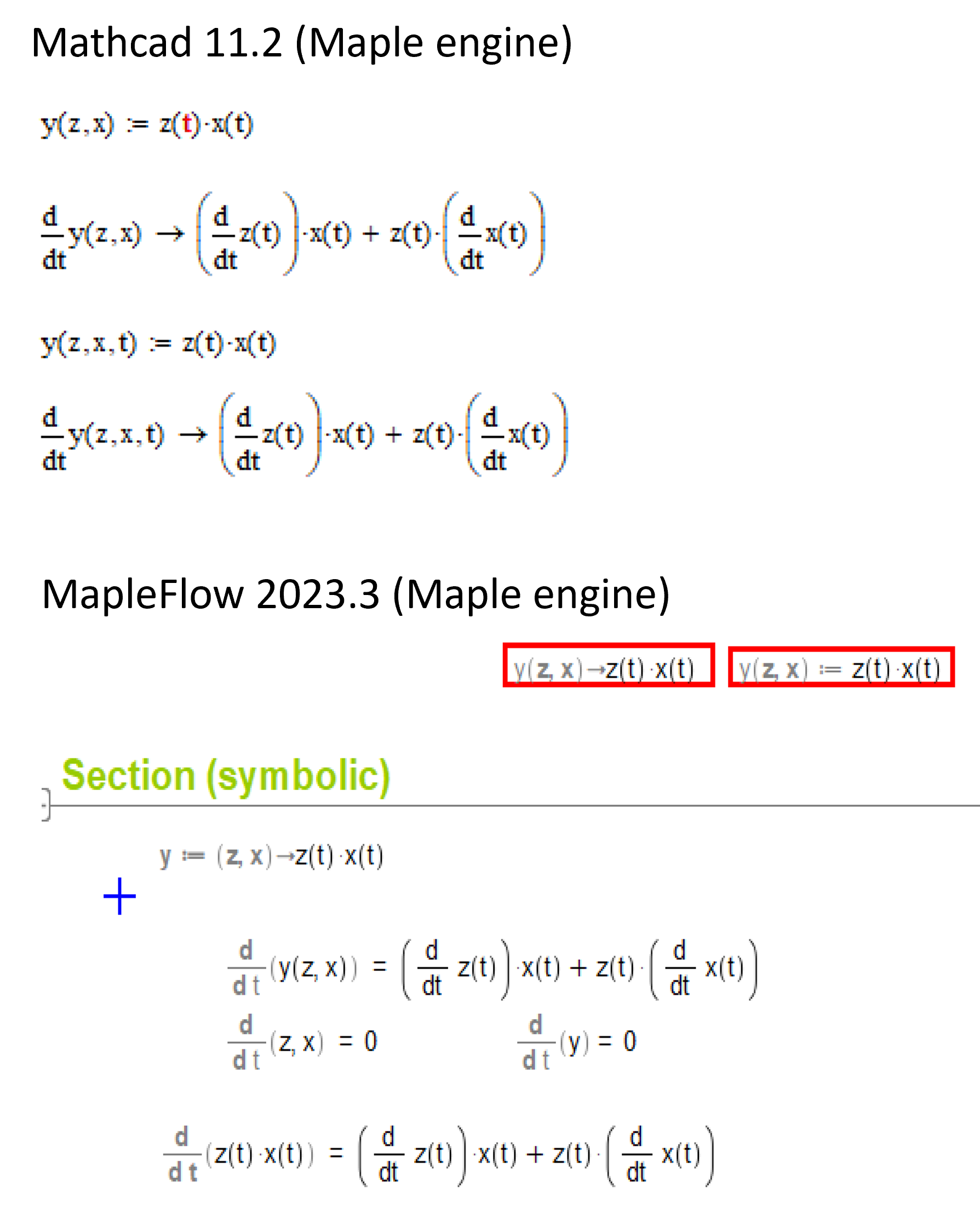 Mathcad 11.2 (Maple Engine): a comparison - PTC Community