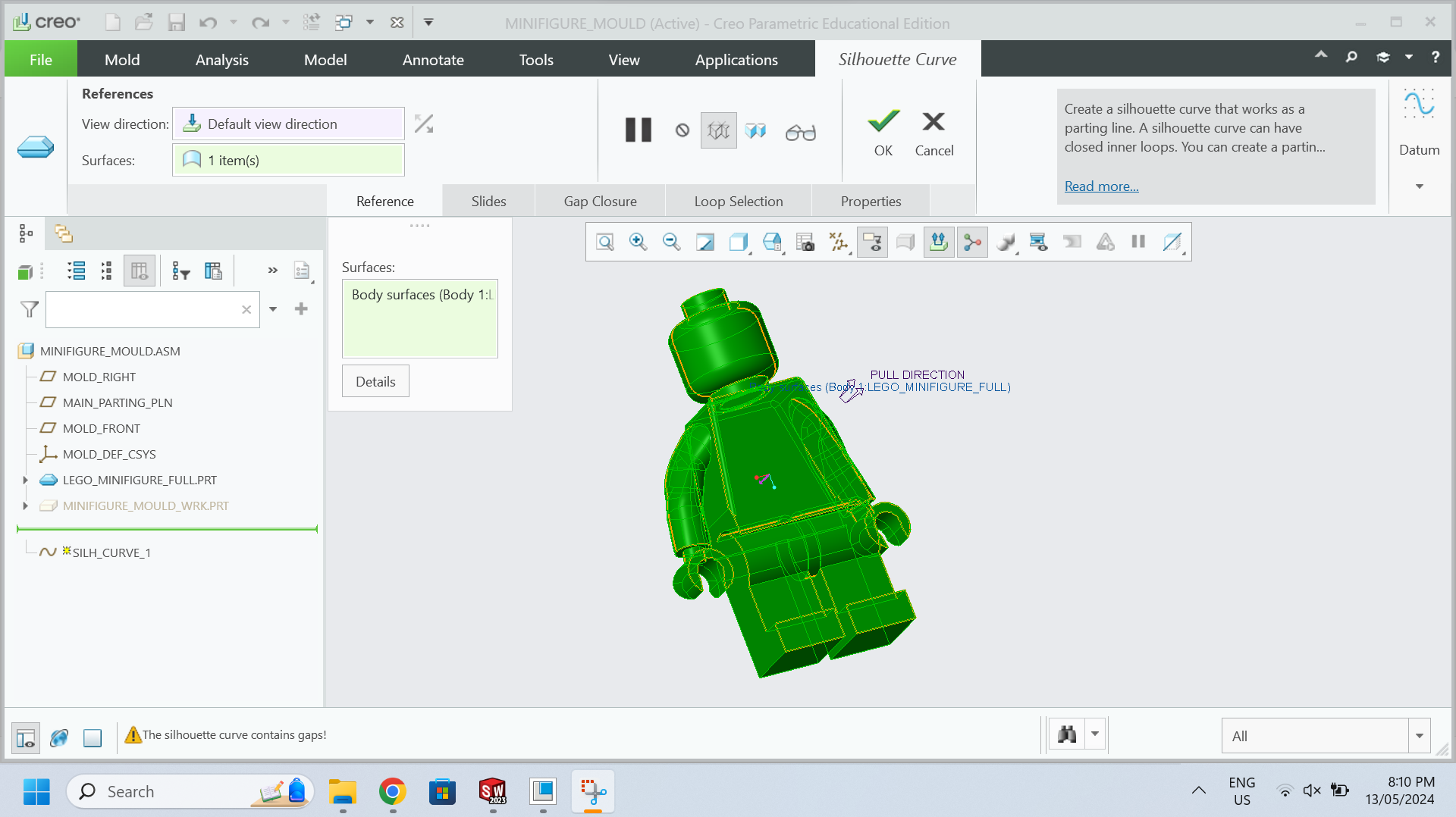 Solved Issue Creating A Mould Parting Surface Due To An O Ptc Community