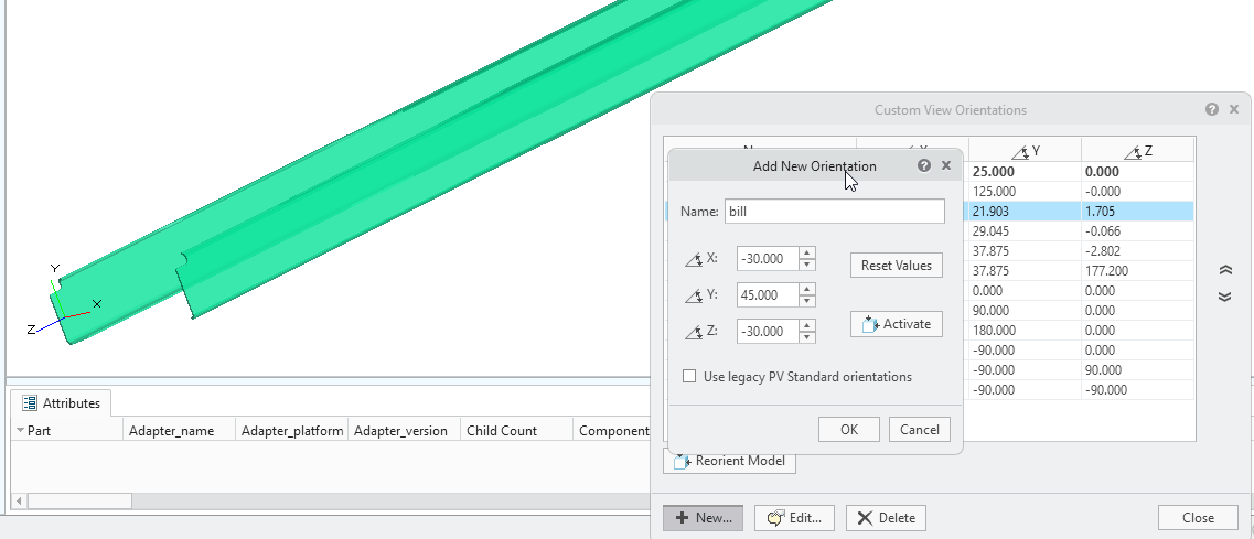 Edit View Orientations: Can't rotate orientation a... - PTC Community