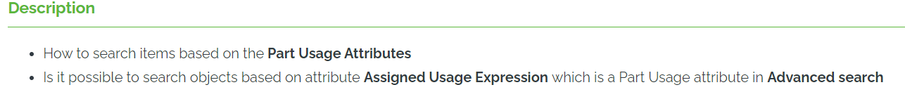 Windchill search assigned usage/item expressions a... - PTC Community