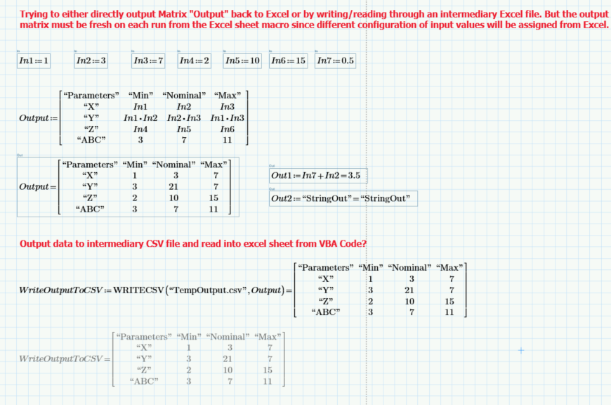 Output Mathcad Matrix to Excel with VBA - PTC Community