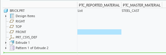 Solved: How to display the active Material as additional c... - PTC ...