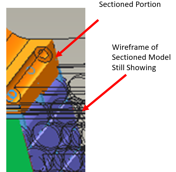 Section View Shows Wireframe of Sectioned Model - PTC Community