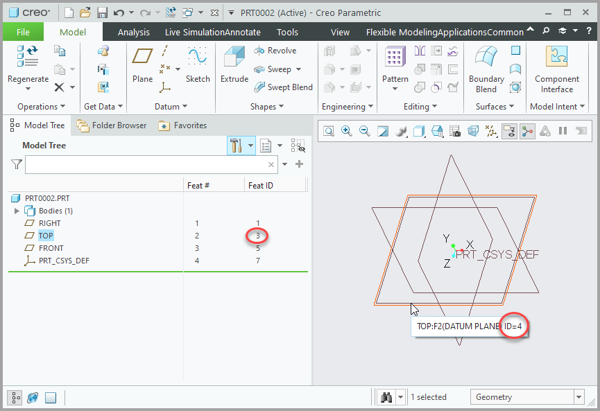 Solved: How to check item ID in Creo Parametric? - PTC Community