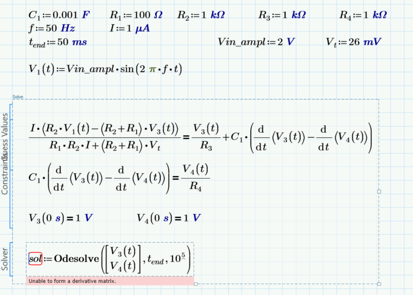Solved: odesolve block: Unable to form a derivative matrix... - PTC Community