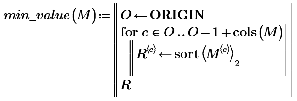 Solved: minimum value in each column in several matrices - PTC Community