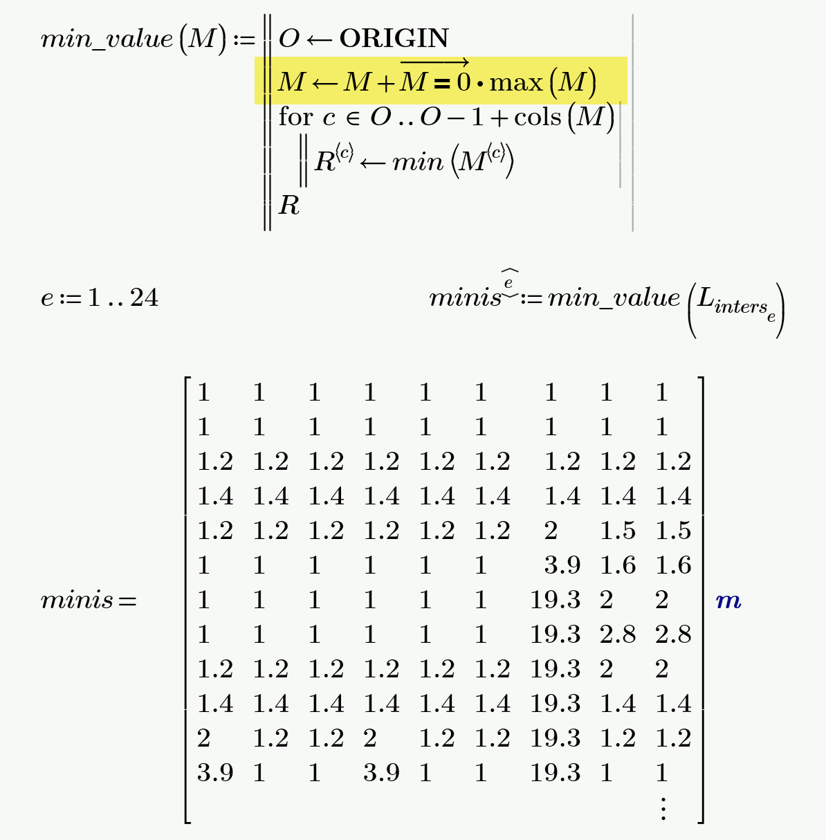 Solved: minimum value in each column in several matrices - PTC Community