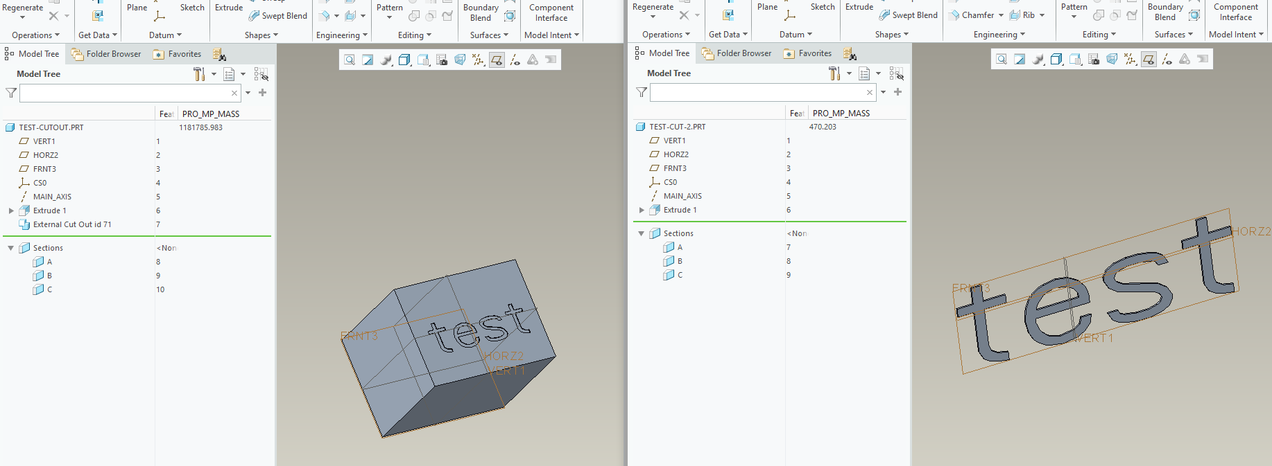 Solved: Unable to extrude projected sketch - PTC Community