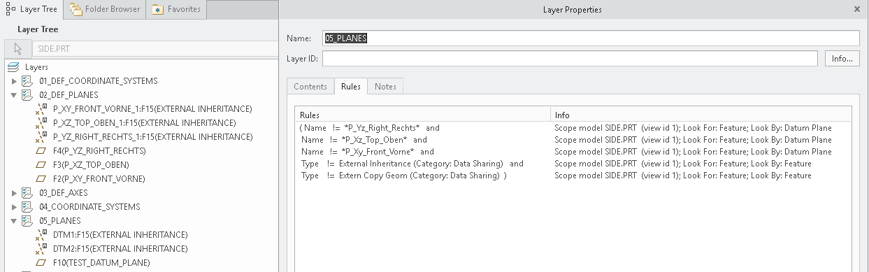 Solved: Layer rules are messed up and inconsistent - PTC Community