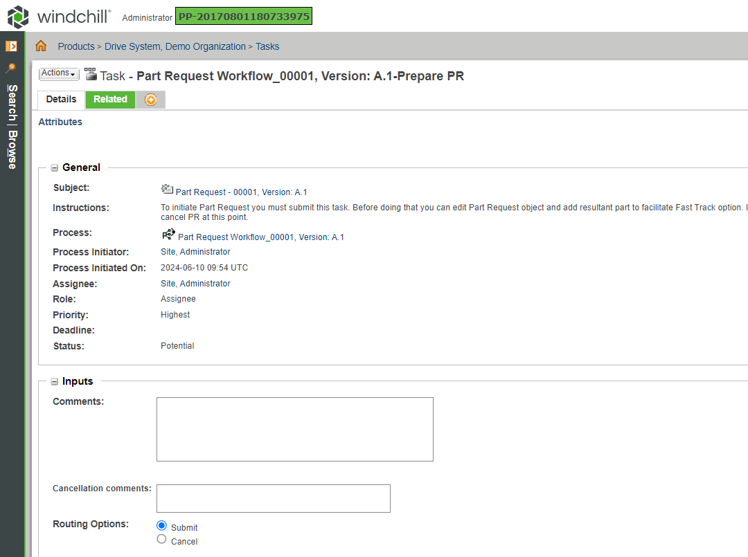 New Part Request lacks submit option...or does it? - PTC Community