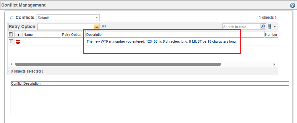 How to set the conflict description message for im... - PTC Community