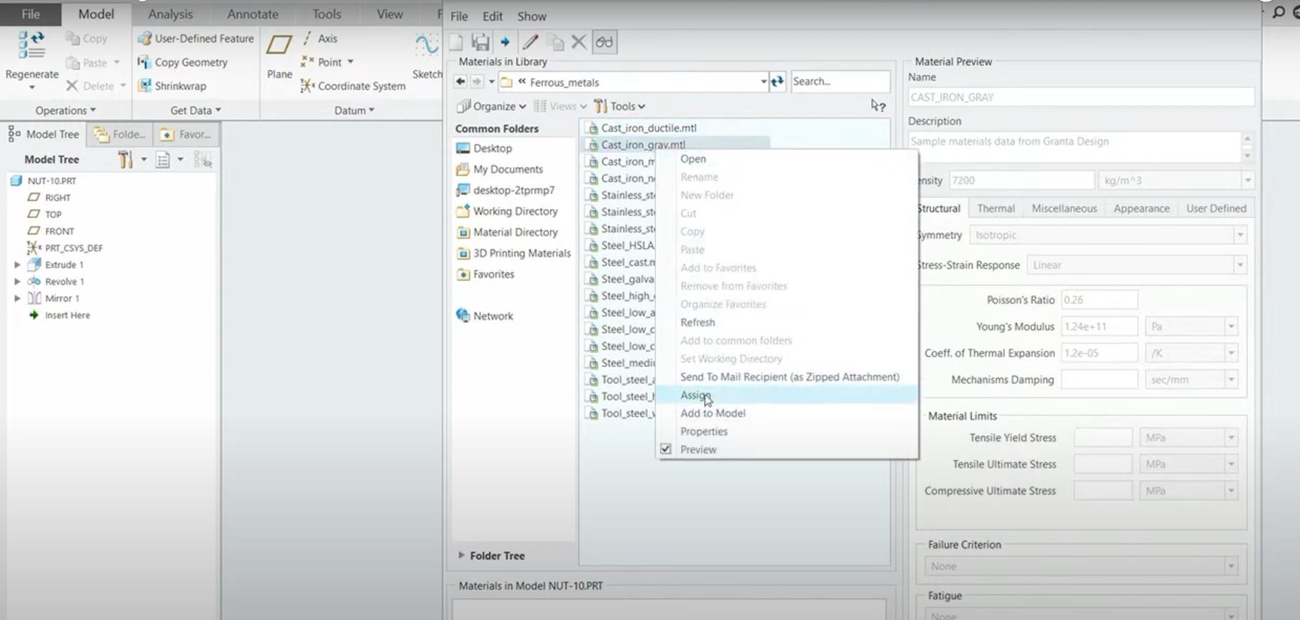 Solved: I want to understand how Materials object informat... - PTC Community