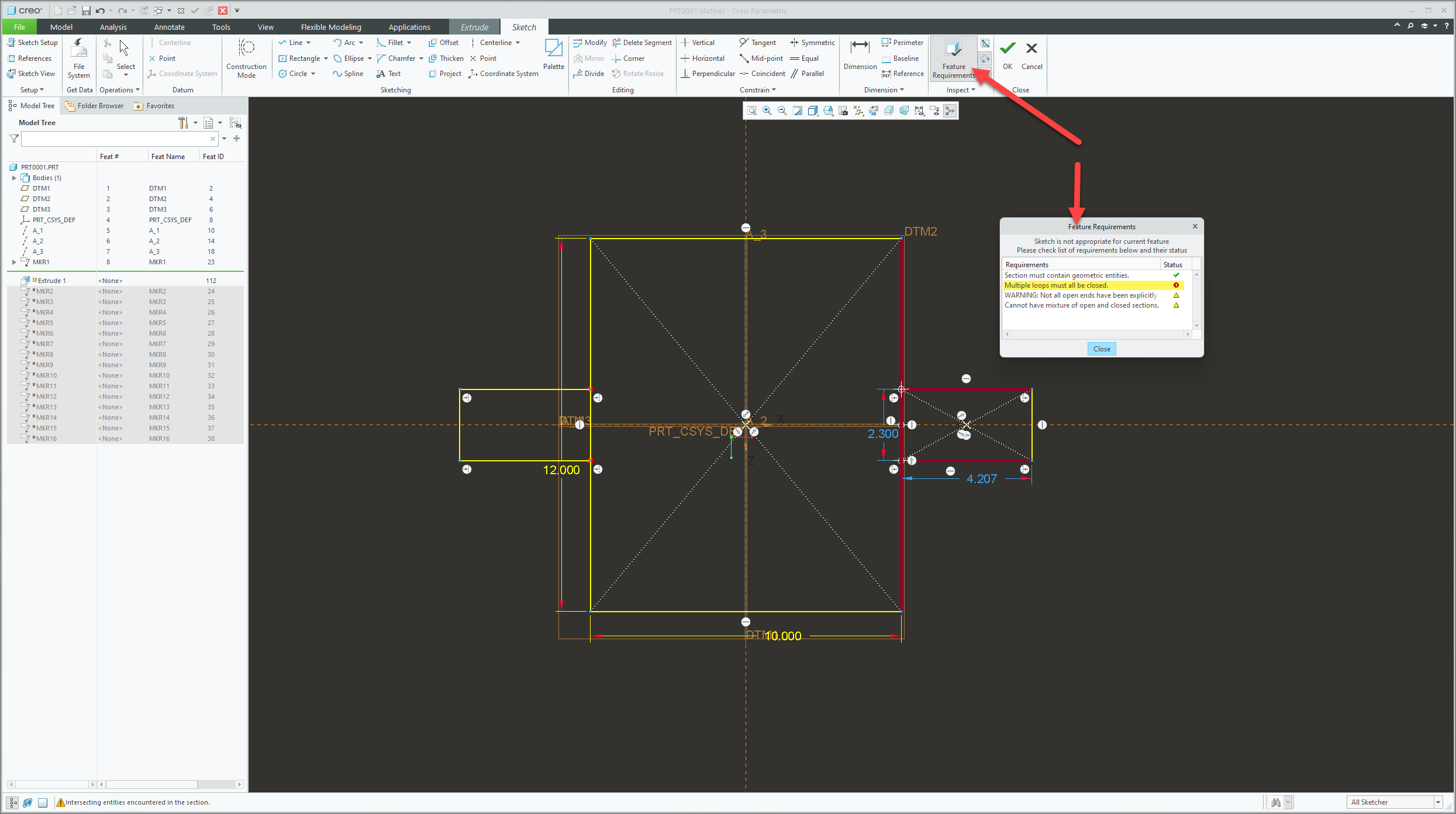 Solved: Can't get extrude working correctly - PTC Community