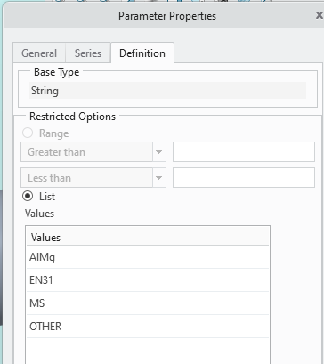 Solved: Parameter setting -a drop-down list in the materia... - PTC Community
