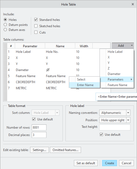 Modify Parameters in na Hole Table - PTC Community