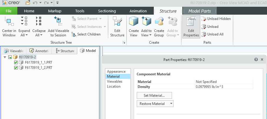 Solved: Material Definition Creo View - PTC Community