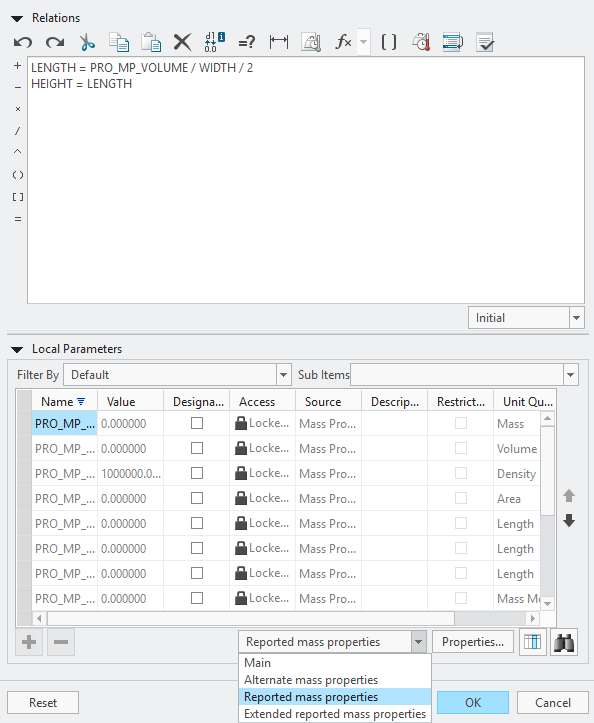 /* Adjust LENGTH based on required Volume - PTC Community