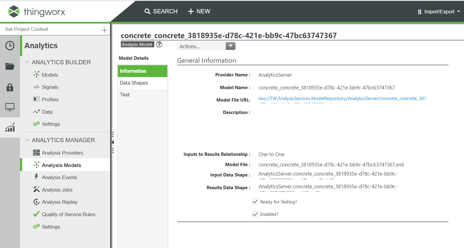 Solved: ThingWorx Analytics getting prediction model - PTC Community