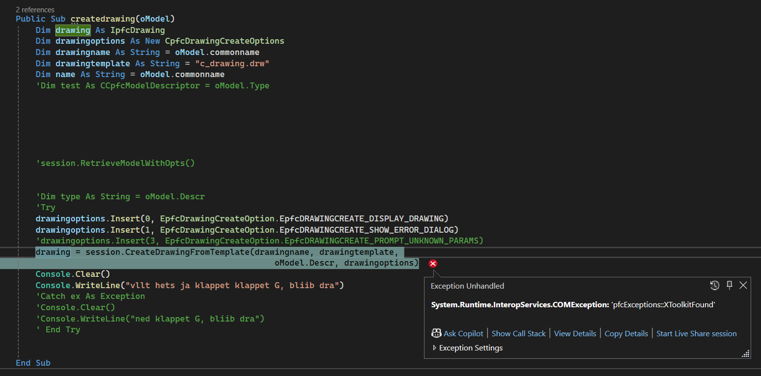 Solved: Using the VB API to create a drawing with a custom... - PTC Community