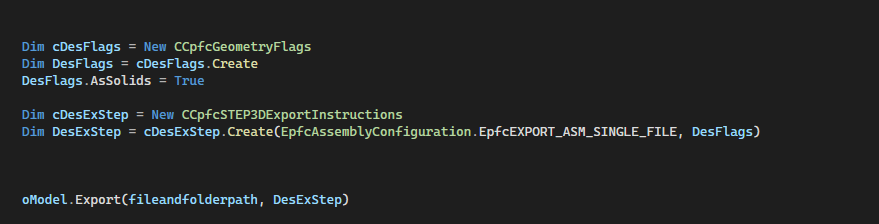 Solved: CREO VB API export step files - PTC Community