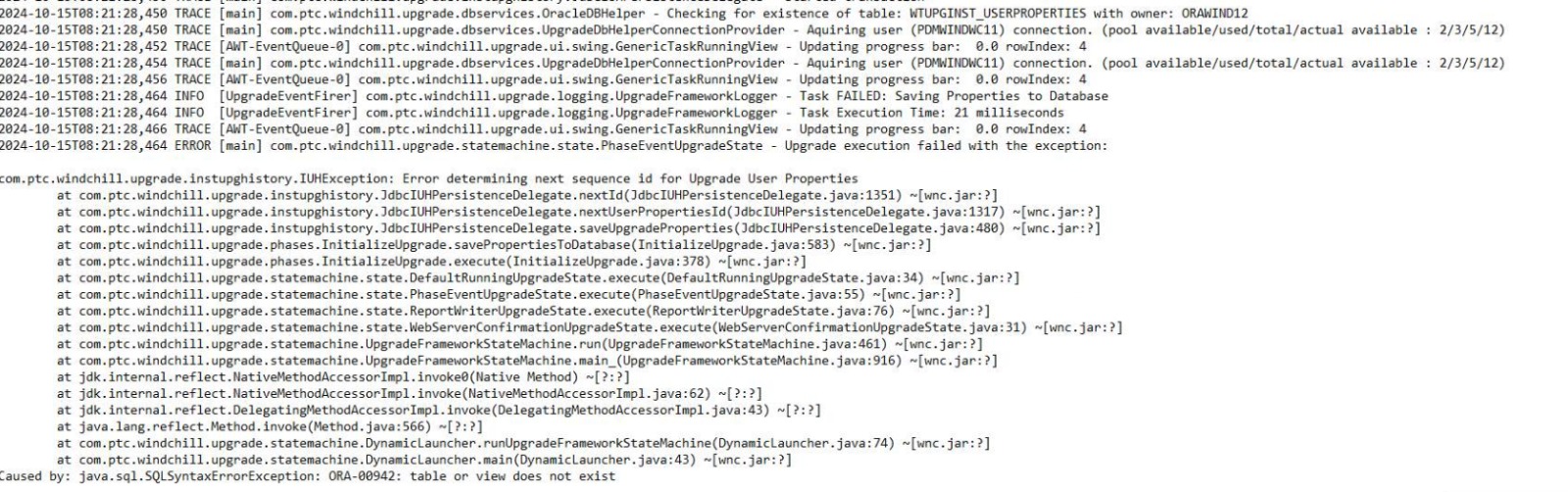 WINDCHILL 12 UPGRADE MANAGER FAILS IN INITIALIZE U... - PTC Community