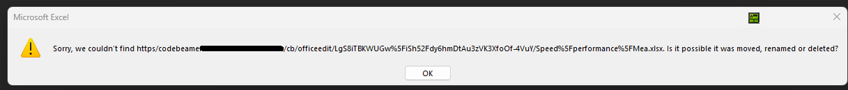 Solved: excel file edit via office throw error: excel coul... - PTC Community