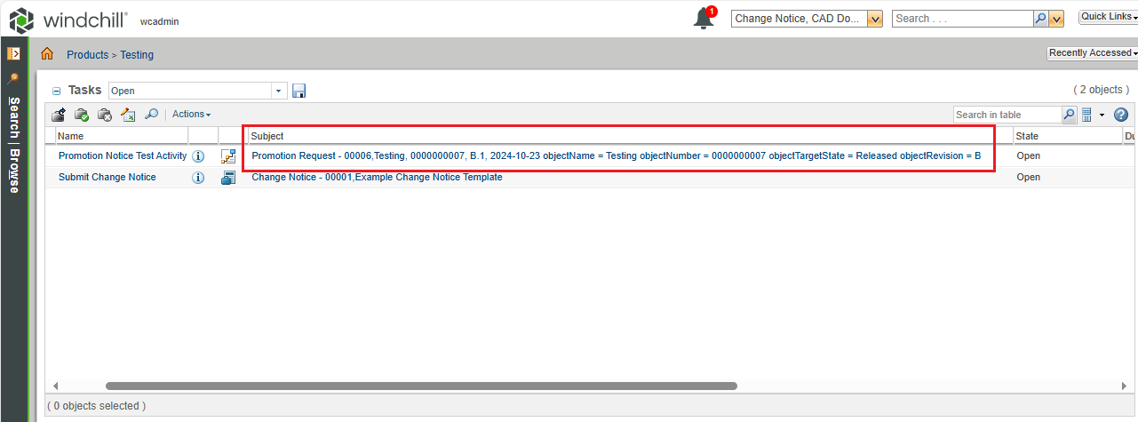 How to customize Promotion Request task subject in... - PTC Community