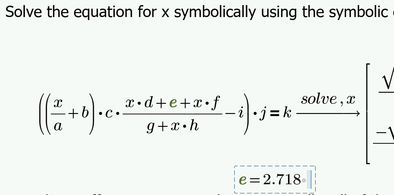 Solved: Numeric evaluation of symbolic solution to algebra... - PTC Community