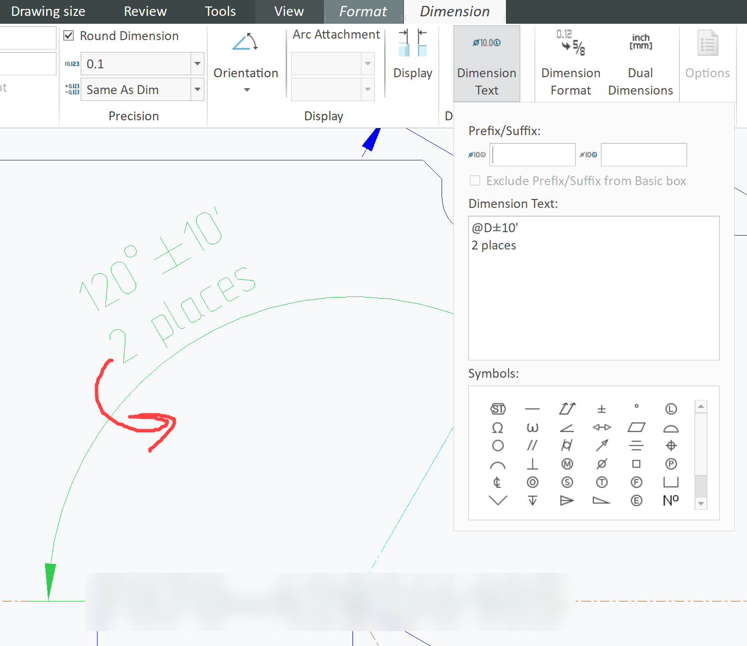 Solved: Text below angular dimensions in drawings - PTC Community
